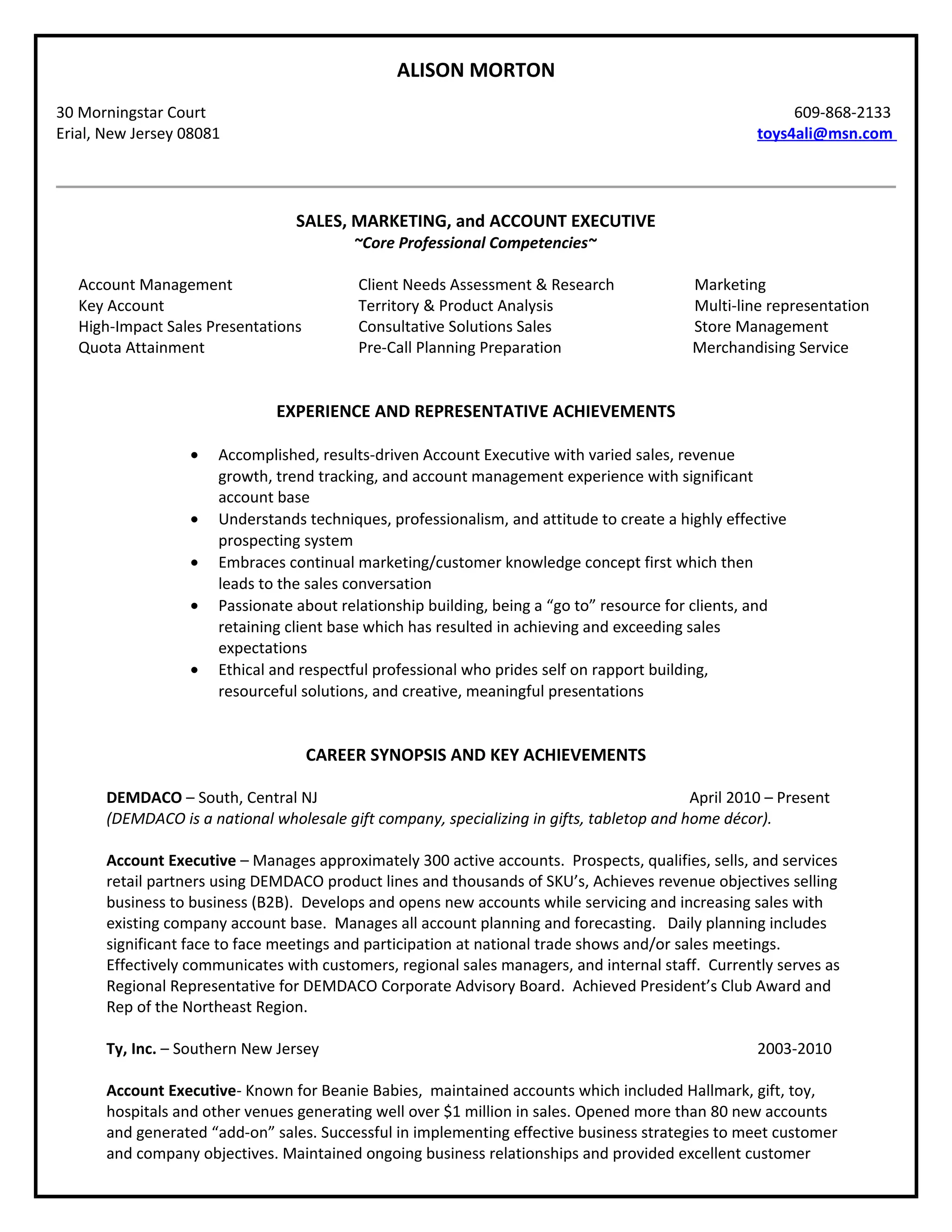 alison resume 2014 | PDF