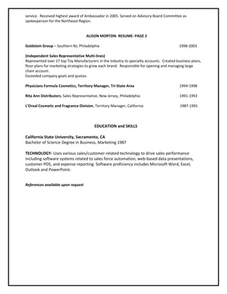 alison resume 2014 | PDF