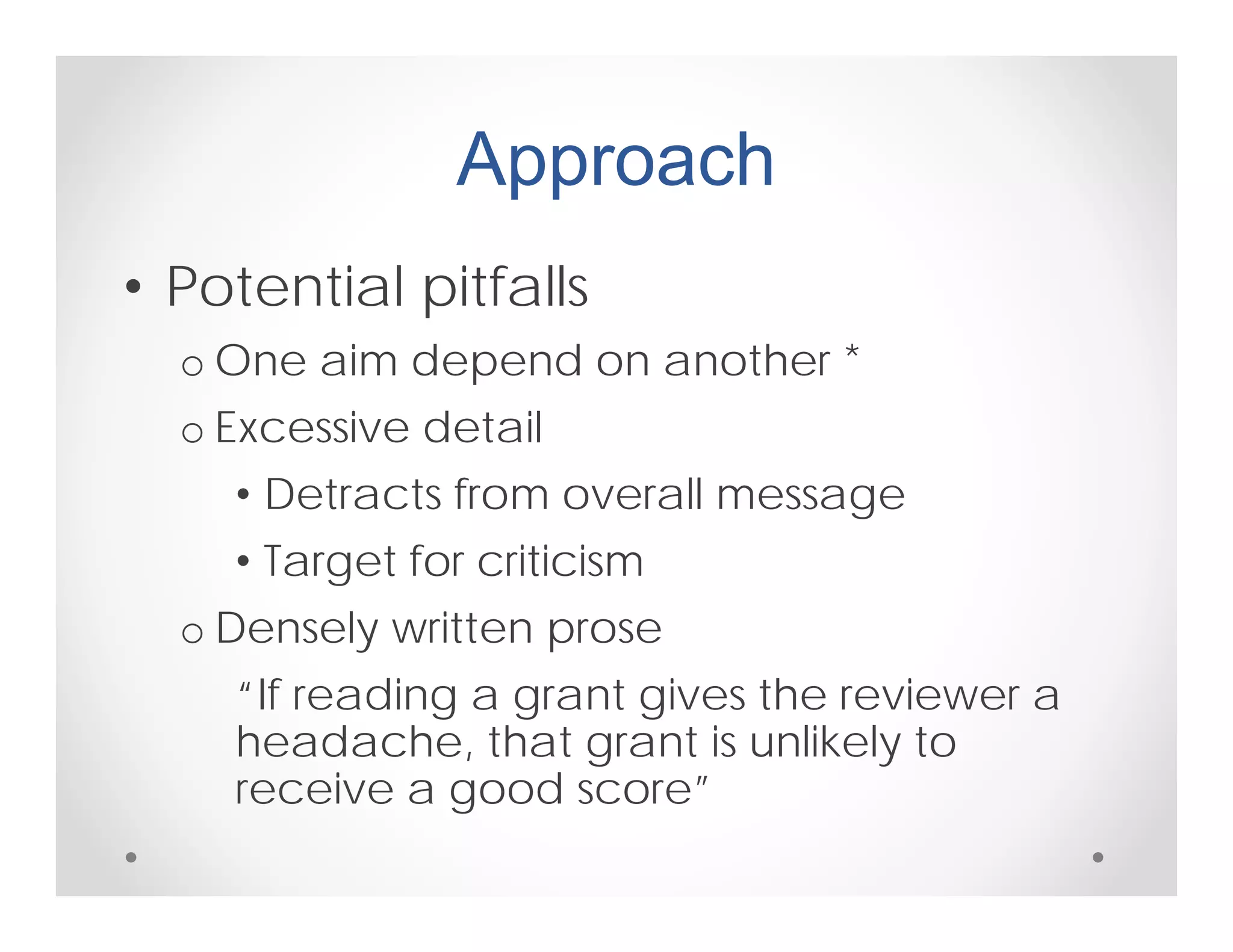How to Structure the “Approach” Section of a Grant Application (Basic ...