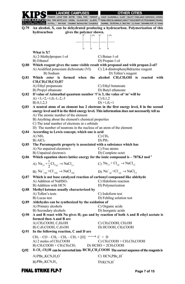 MCAT Full length paper 7-student_copy_ | PDF | Chemistry | Science