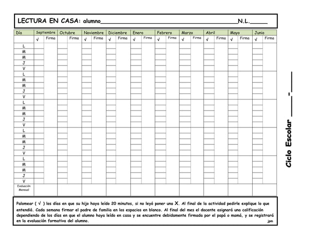 Mi Registro De Lectura En Formato Pdf Imprimible