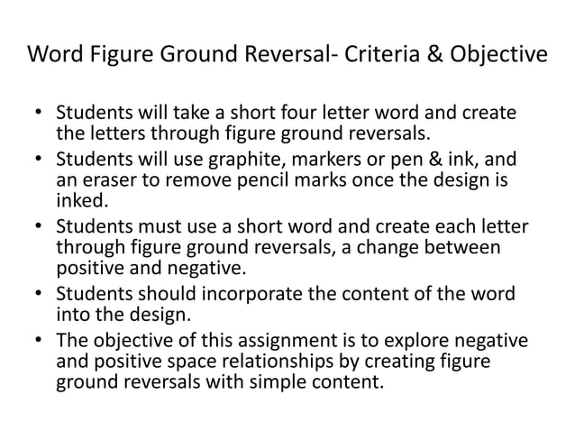 Four letter word figure ground reversal | PPTX