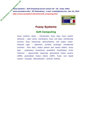 Fuzzy Systems by using fuzzy set (Soft Computing) | PDF