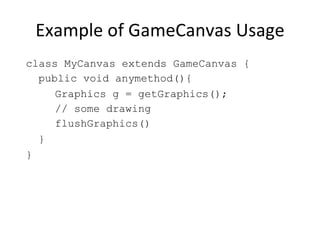 MIDP: Game API | PPT