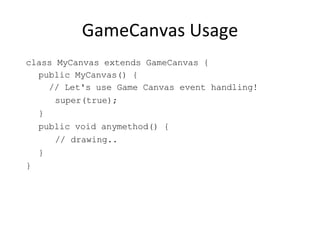 MIDP: Game API | PPT