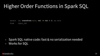 An Introduction to Higher Order Functions in Spark SQL with Herman van Hovell | PDF