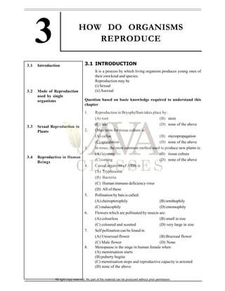 how do organisms reproduce class 10 study material download pdf | PDF