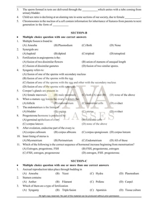 how do organisms reproduce class 10 study material download pdf | PDF