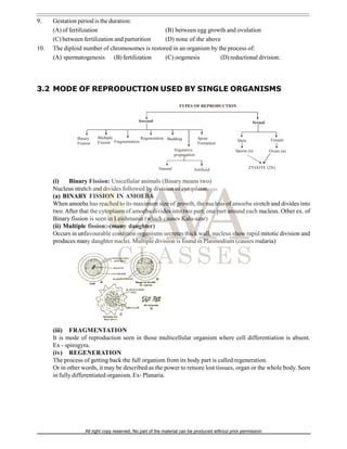 how do organisms reproduce class 10 study material download pdf | PDF