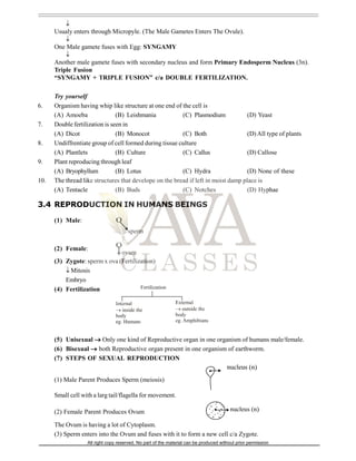 how do organisms reproduce class 10 study material download pdf | PDF