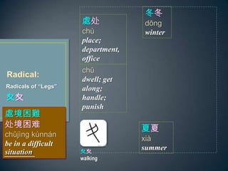07 Radical:human related-4b_legs_morphology_v-o_v-c_serial-verbs | PPT