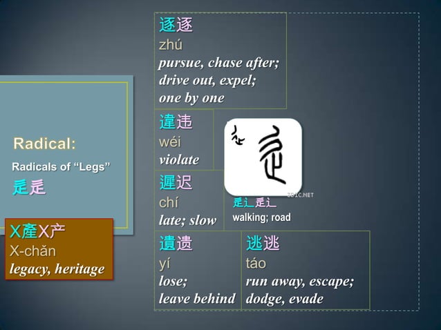 07 Radical:human related-4b_legs_morphology_v-o_v-c_serial-verbs | PPT