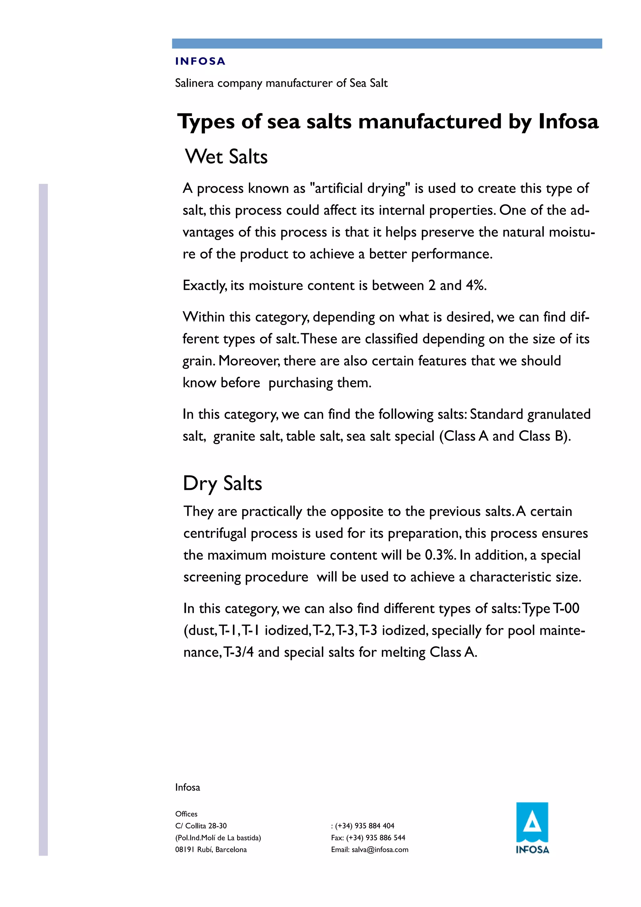 Sea salts of Infosa | PDF