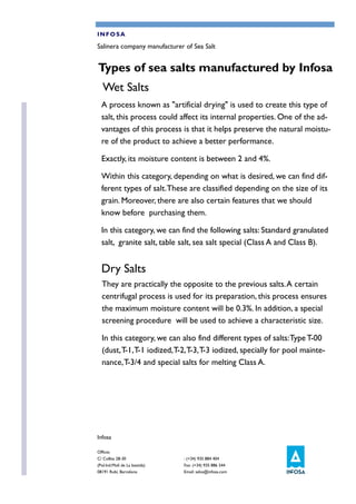 Sea salts of Infosa | PDF
