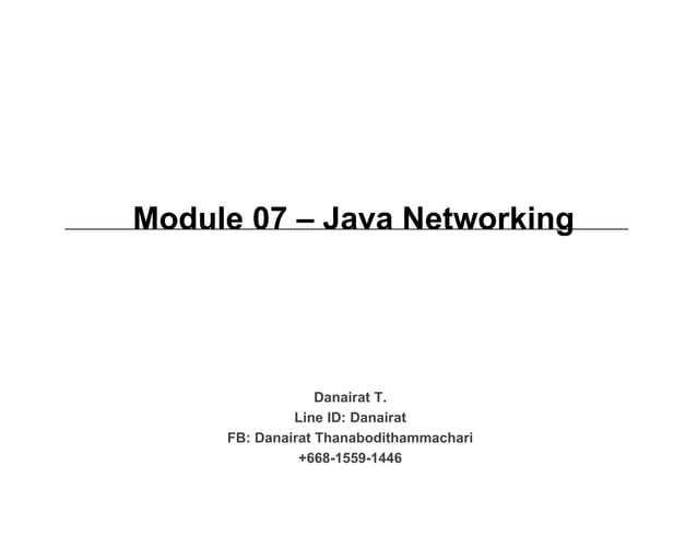 Java Programming 07 Java Networking Ppt