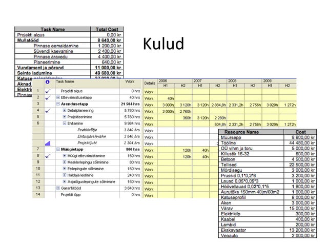 Projekti kulude planeerimine | PPT