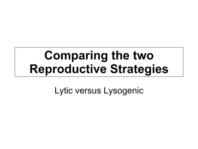07 lytic vs lysogenic cycle | PPT | Biological Sciences | Science