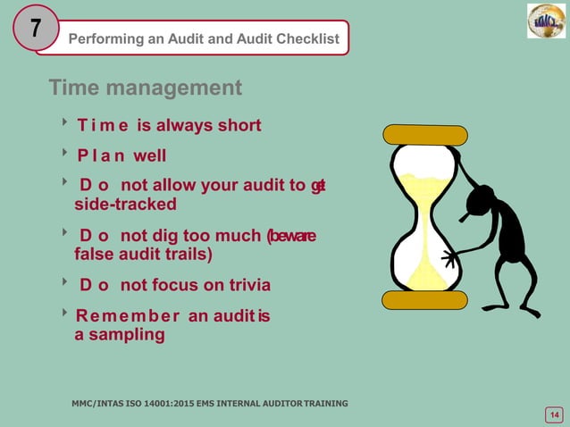 Performing an Audit (gathering objective evidence) & Audit Checklist ...