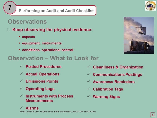 Performing an Audit (gathering objective evidence) & Audit Checklist ...