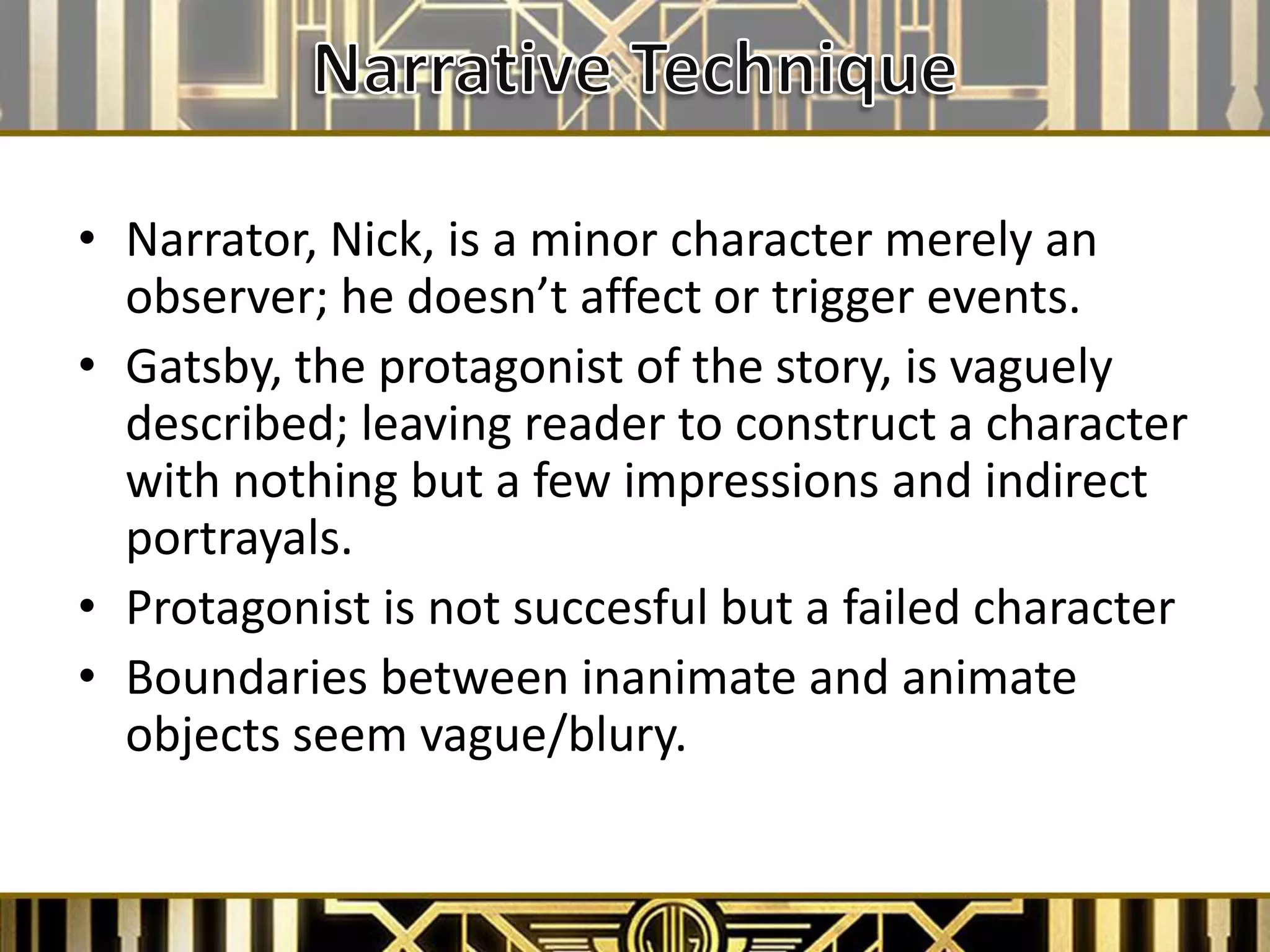 Narrative Techniques in the Great Gatsby | PPTX