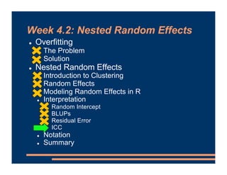 Mixed Effects Models - Random Intercepts | PDF