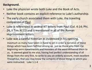 Session 07 New Testament Overview - Gospel of Luke | PPTX