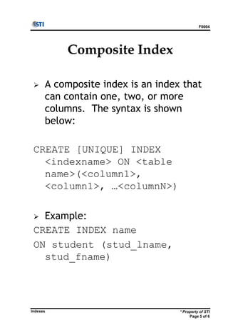 07 ohp slides 1 - INDEXES | PDF