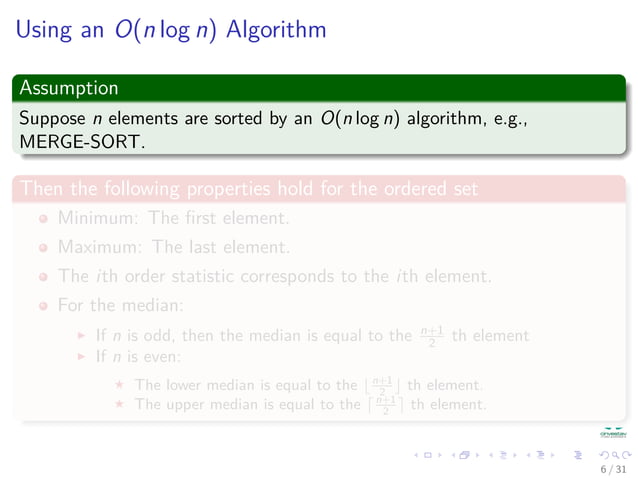 07 Analysis of Algorithms: Order Statistics | PDF