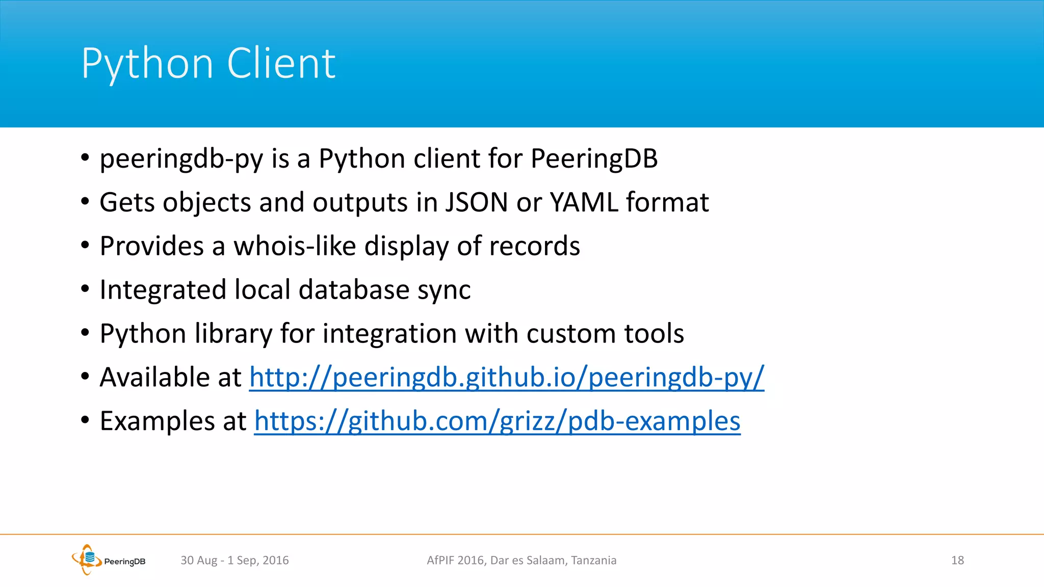 Peering and Transit Tutorials: PeeringDB | PPT