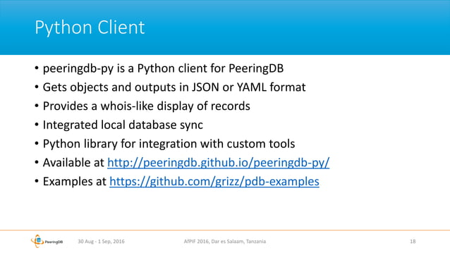 Peering and Transit Tutorials: PeeringDB | PPT