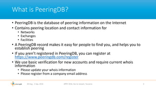 Peering and Transit Tutorials: PeeringDB | PPT