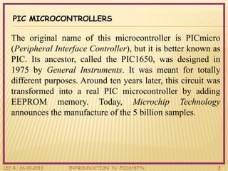 07_ PIC16F778 Overview (families and standards ) .pptx