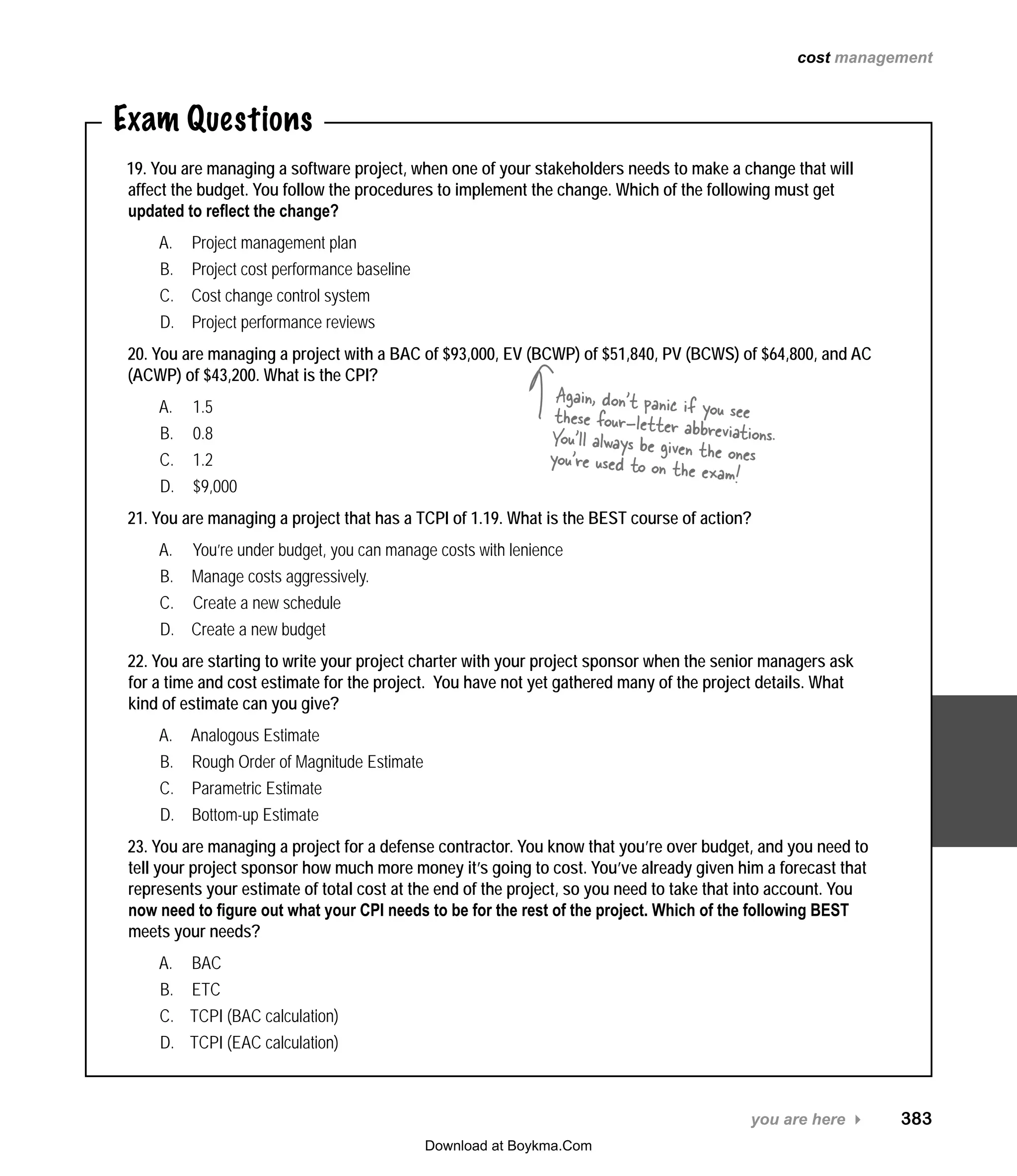 07 pmp cost management exam | PDF