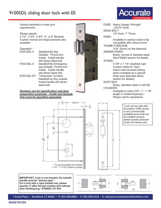 Sliding and Pocket Doors locksets for ADA applications | PDF