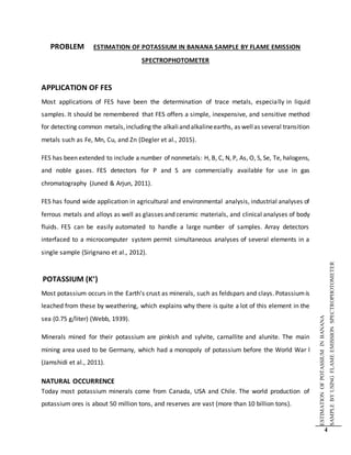 ESTIMATION OF POTASSIUM IN BANANA SAMPLE BY FLAME EMISSION ...