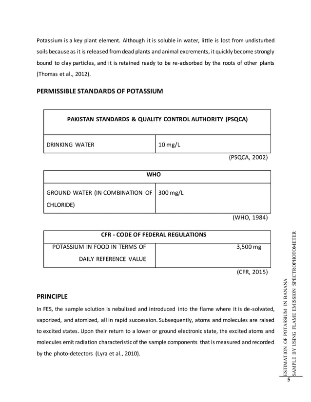 ESTIMATION OF POTASSIUM IN BANANA SAMPLE BY FLAME EMISSION ...