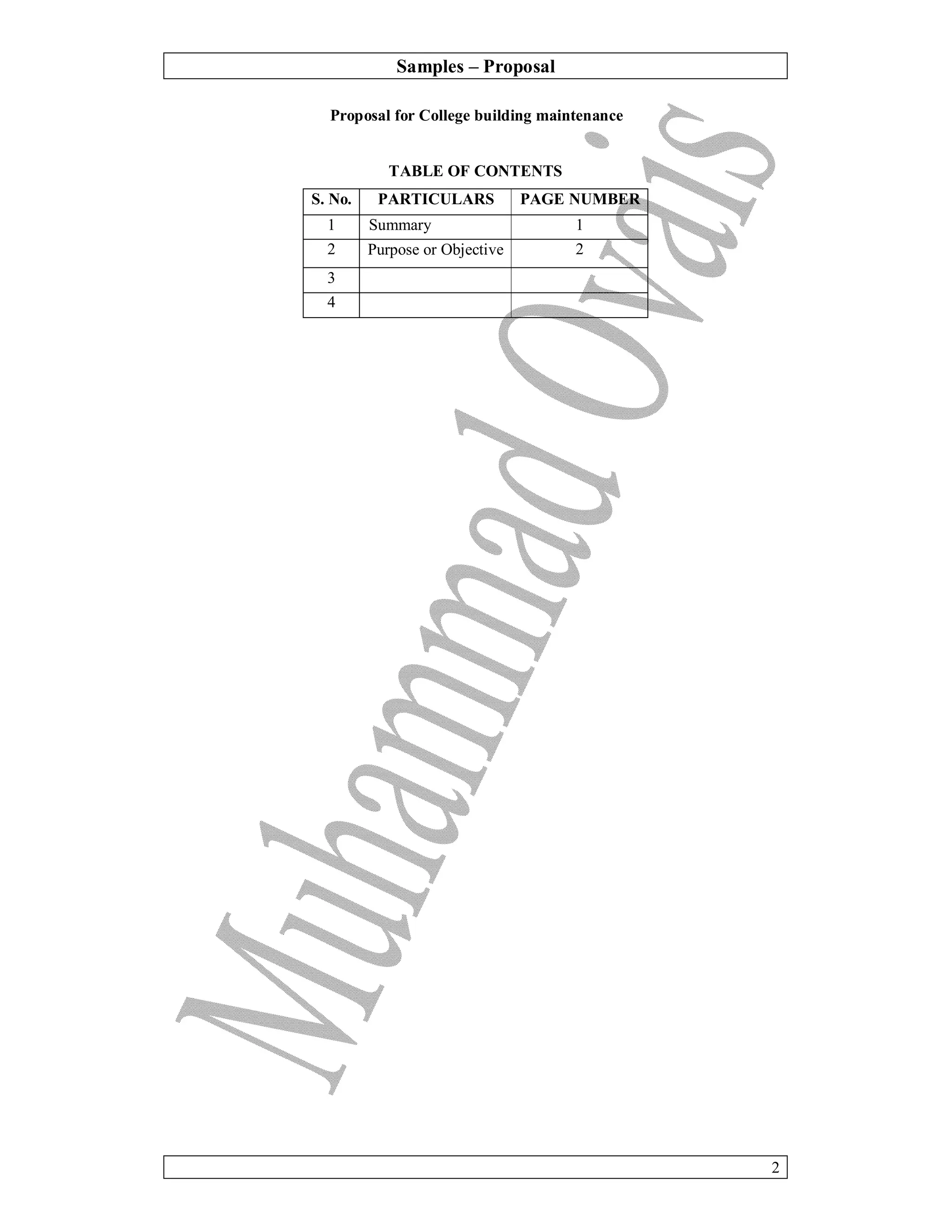 07 practical writing sample - building maintenance proposal | PDF