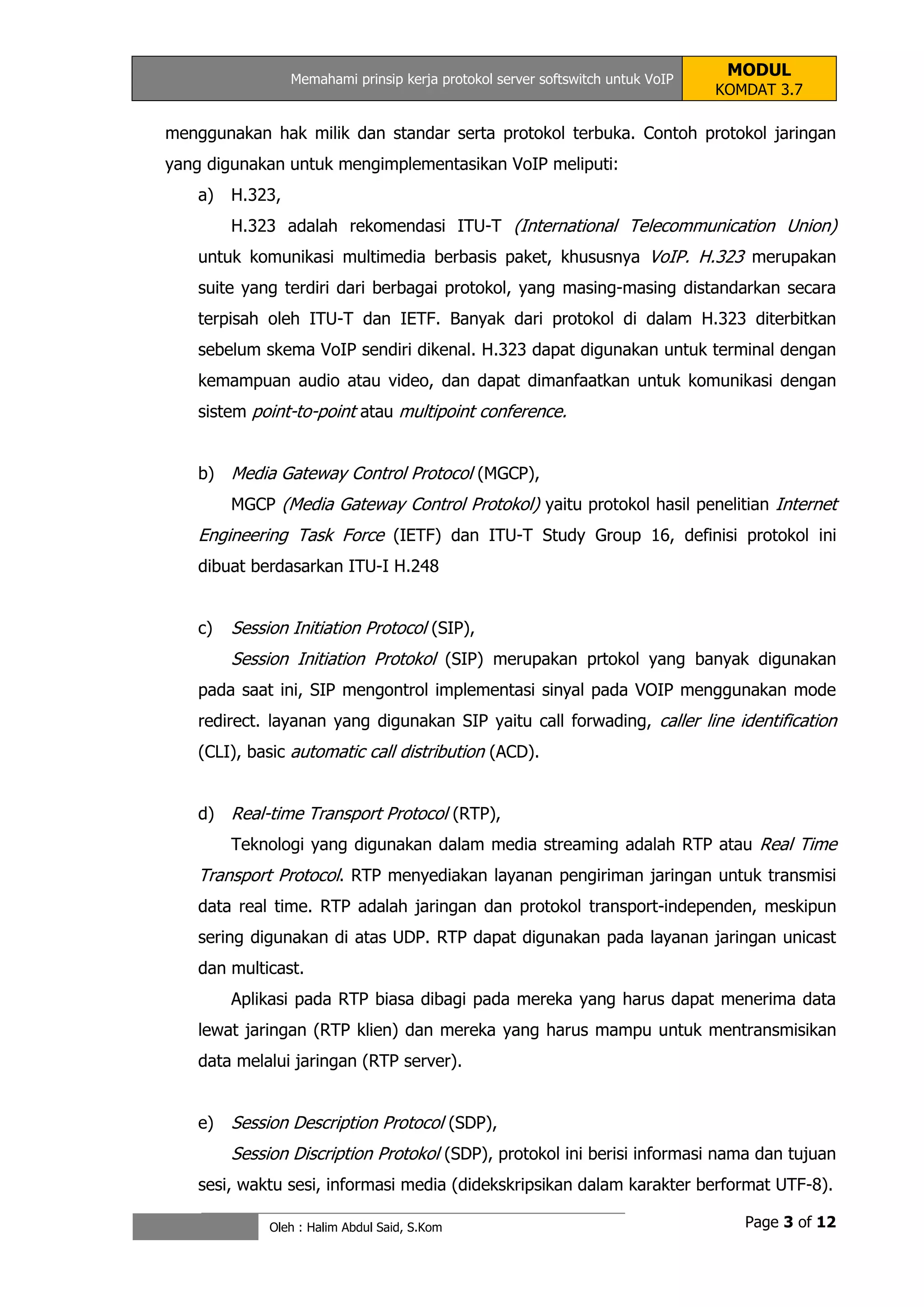 07 prinsip kerja softswitch | PDF