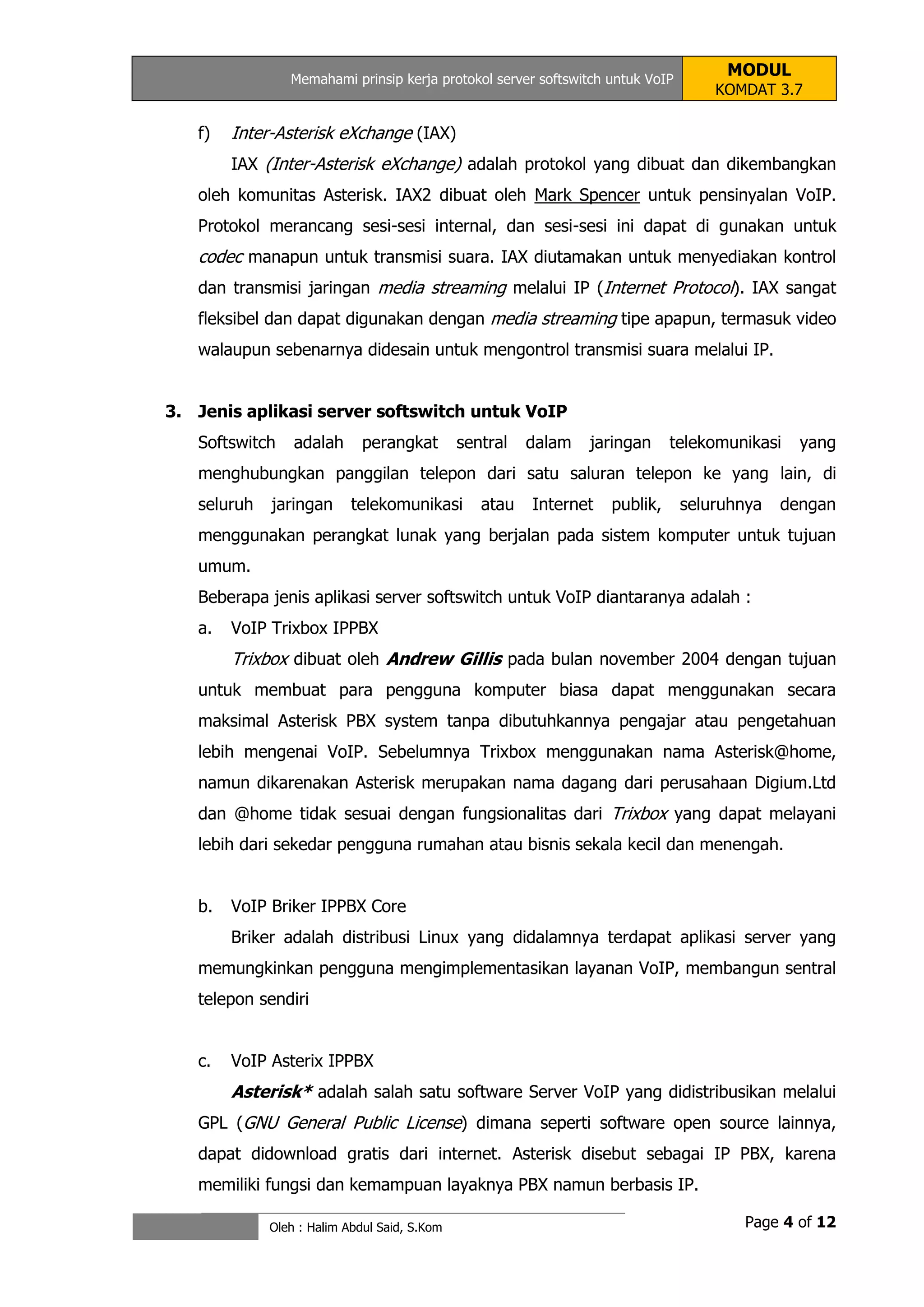 07 prinsip kerja softswitch | PDF