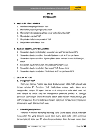 07 prinsip kerja softswitch | PDF