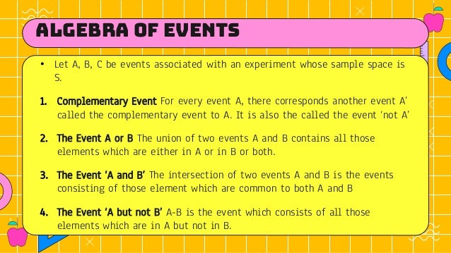 07 probability algebra of events | PPTX | Physics | Science