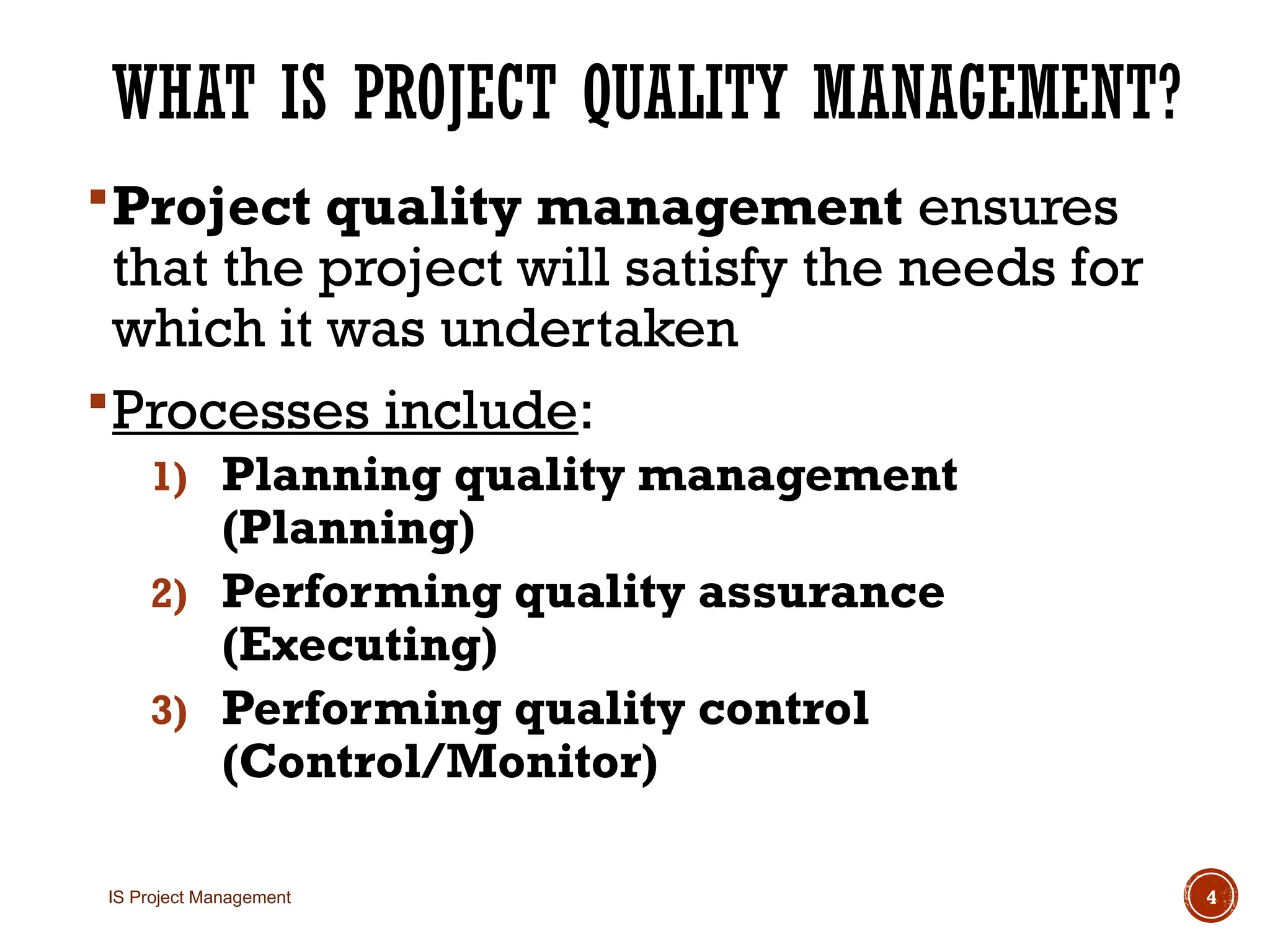 What is Project Quality management in Project Management | PPTX ...