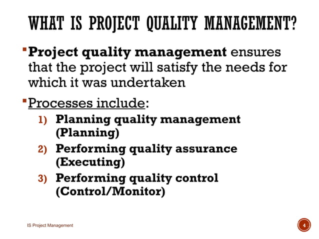 What is Project Quality management in Project Management | PPTX ...