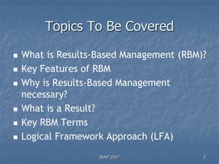 RBM Presentation | PPTX