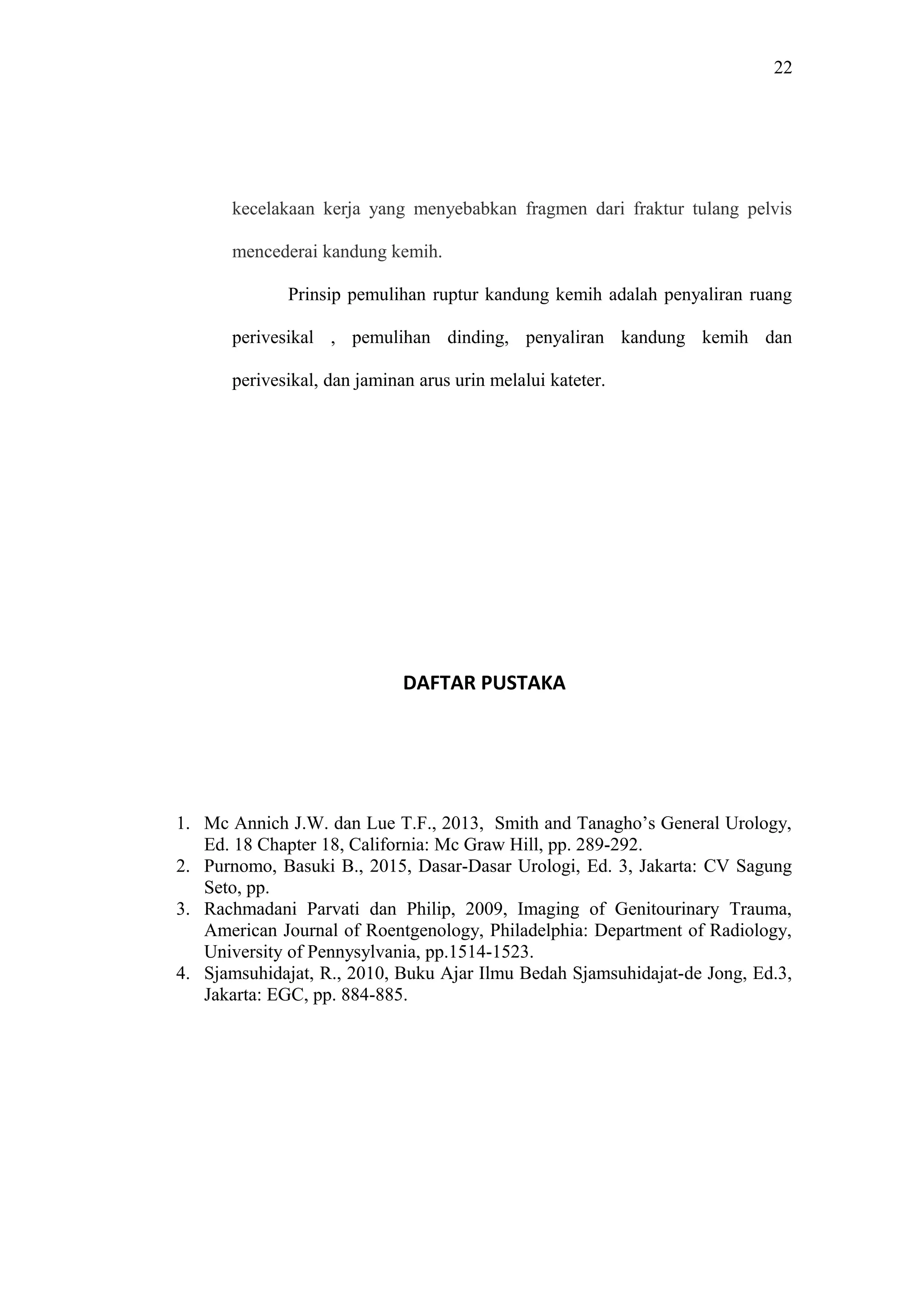 Trauma Buli-Buli (Vesika Urinaria) | DOC