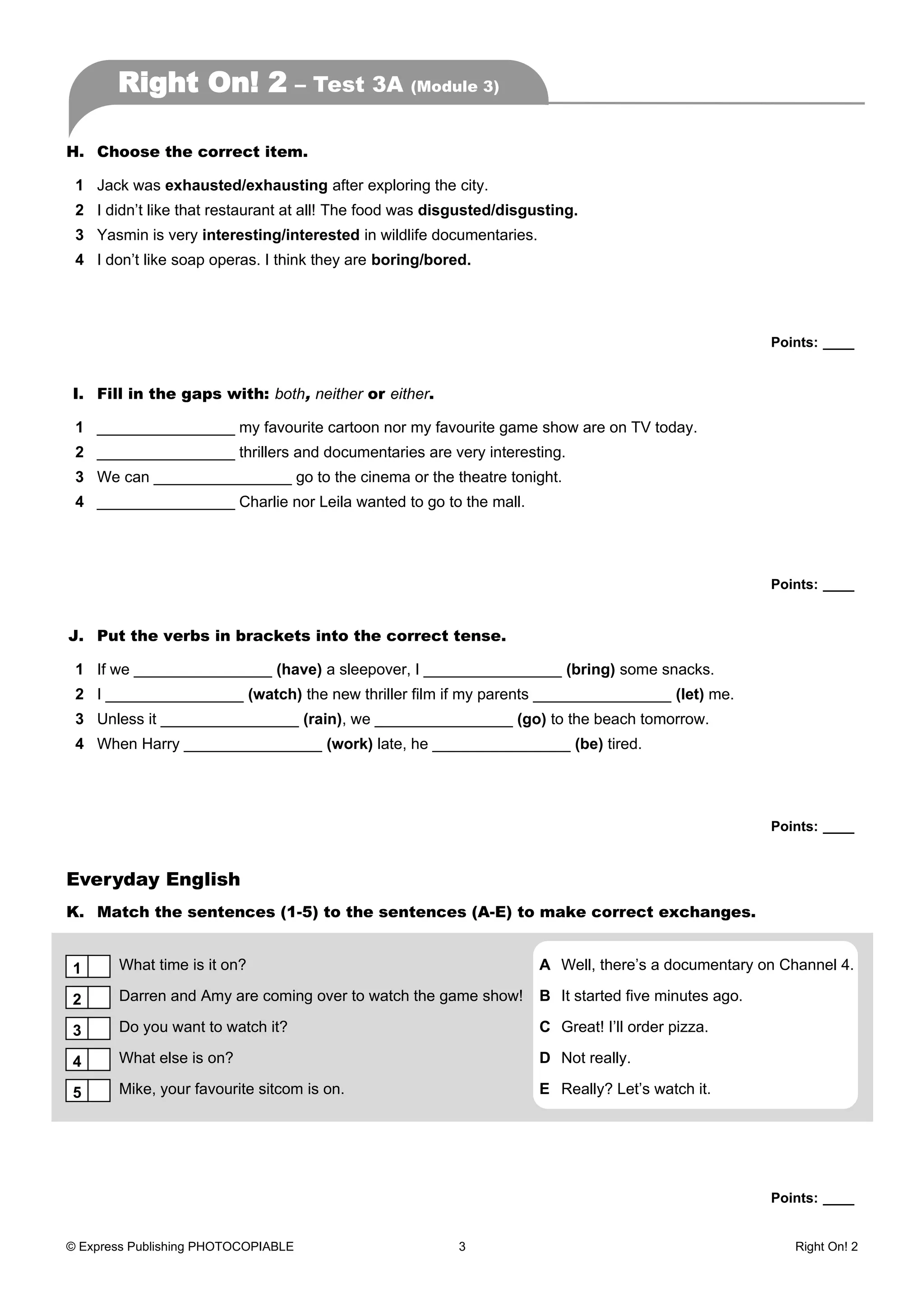 07 Right on 2_Test 3A_Mod 3.docenglish test | DOC