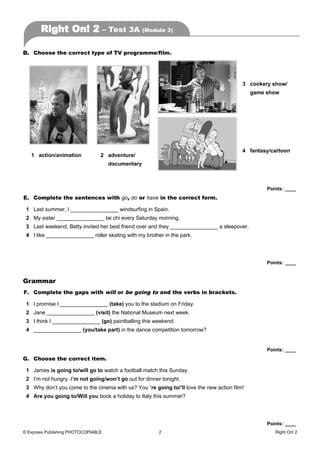 07 Right on 2_Test 3A_Mod 3.docenglish test | DOC