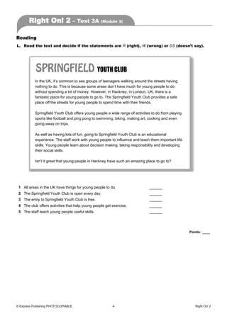 07 Right on 2_Test 3A_Mod 3.docenglish test | PDF