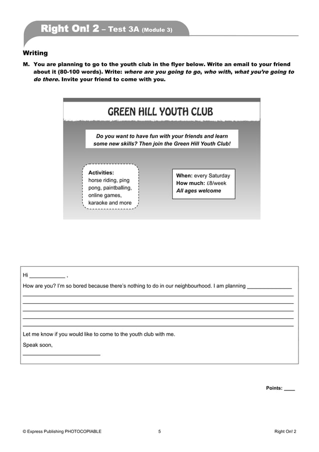 07 Right on 2_Test 3A_Mod 3.docenglish test | DOC