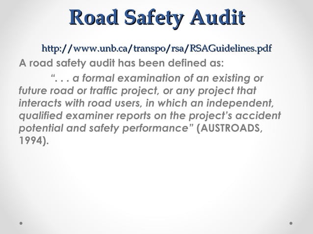 07 road safety audit | PPT